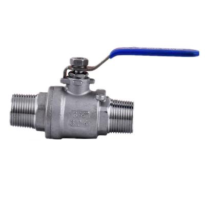 China Customized Support Stainless Steel Water Treatment Male to Male Thread 2PC Ball Valve for sale