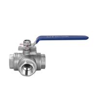 China Customization Option Manual 316 Stainless Steel Three-Way Ball Valve with Female Thread for sale