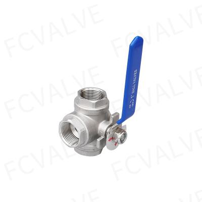 China Water Media T Port Stainless Steel 3 Way Thread Ball Valve for Industrial Operations for sale