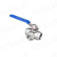 China 304/316 Stainless Steel L-Type 3-Way Ball Valve with Female Thread and Shipping Cost for sale