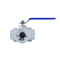 China Normal Temperature Three-Way Ball Valve with Handle in 304T/304L Stainless Steel for sale