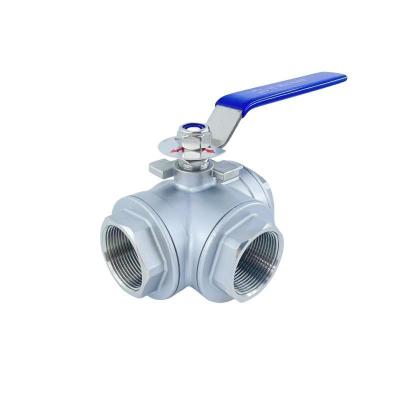 China Direct 304/316 Stainless Steel 3-Way Ball Valve with Female Thread Normal Temperature for sale