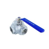 China Direct 304/316 Stainless Steel 3-Way Ball Valve with Female Thread Normal Temperature for sale