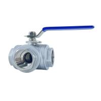 China Direct 304/316 Stainless Steel 3-Way Ball Valve with Female Thread Normal Temperature for sale