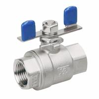 China 201/304 Stainless Steel Female Thread Butterfly Handle 2PC Ball Valve DN8-DN100 Cases for sale