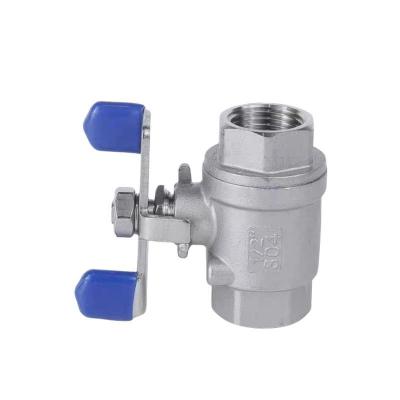 China Oil Media Stainless Steel 2PC Manual Floating Ball Valve with NPT/BSPT/BSPP Thread End for sale