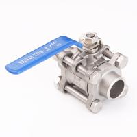 China EXW Term Industrial Stainless Steel Weld 3PC Ball Valve with Handle Water Media Term for sale