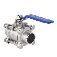 China EXW Term Industrial Stainless Steel Weld 3PC Ball Valve with Handle Water Media Term for sale