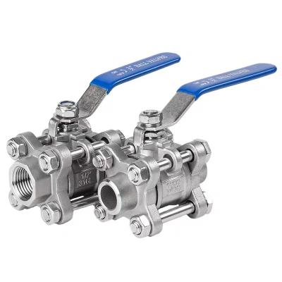 China Manual 3PC Full Port Stainless Steel Ball Valve for Industrial Valves Customization for sale