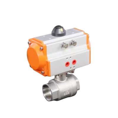 China Straight Through Type Pneumatic 2PC Ball Valve Quick Cut with Thread Connection Form for sale