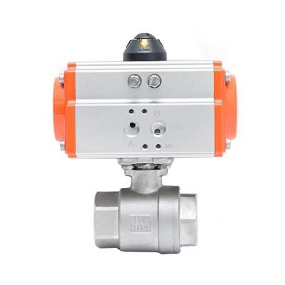 China OEM Support 2PC Female Ball Valves with Pneumatic Actuator CF8/CF8m and Thread Connection for sale