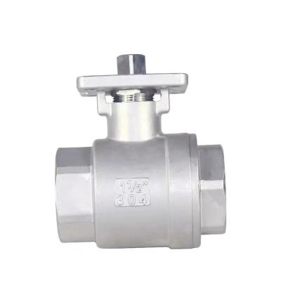 China Industrial Usage 2PC High Platform Floating Ball Valve with Thread ISO5211 Pad CF8 CF8m for sale