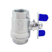 China 304/316 Stainless Steel Two-Piece Female Thread Ball Valve with Butterfly Handle for sale