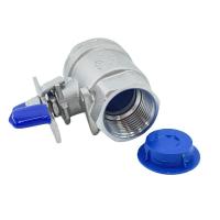China 304/316 Stainless Steel Two-Piece Female Thread Ball Valve with Butterfly Handle for sale