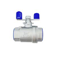 China 304/316 Stainless Steel Two-Piece Female Thread Ball Valve with Butterfly Handle for sale