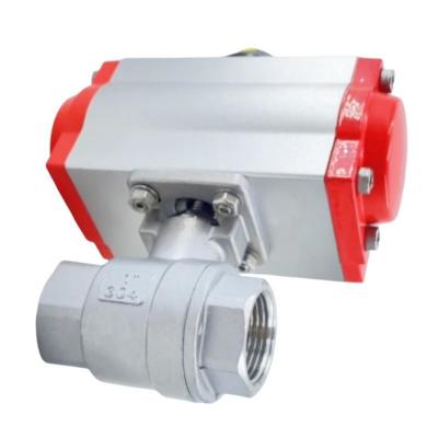 China 304/316 Stainless Steel Pneumatic Two-Piece Internal Screw Ball Valve for Water Media for sale
