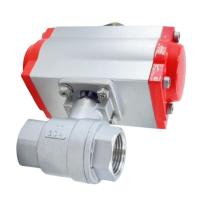 China Q611F-16P 304 316 Stainless Steel Pneumatic 2PC Thread Ball Valve for Water Media for sale