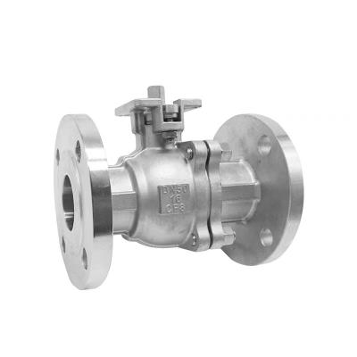 China Water Industrial Usage Stainless Steel 2PC Flange Ball Valve with High Platform SS304 for sale