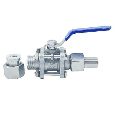 China Stainless Steel Three-Piece Ball Valve Live Then Surfacing with Flange Connection for sale