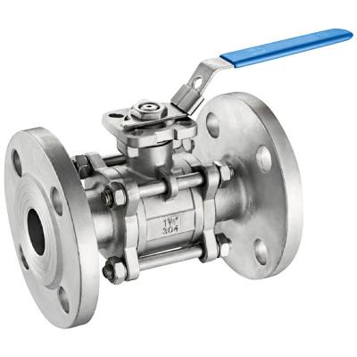 China Water Media 3PC Stainless Steel Ball Valve Flange CF8/CF8m with ISO 9001 Standard for sale