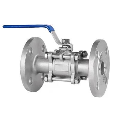 China SS316 Full Port Pn25 3PC Flange Ball Valve with ISO5211 Mounting Pad Manual Operation for sale