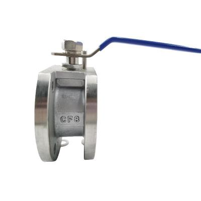 China 304/316 Stainless Steel Thin Pair Italy Type Wafer Ball Valve with 1 Piece Minimum Order for sale