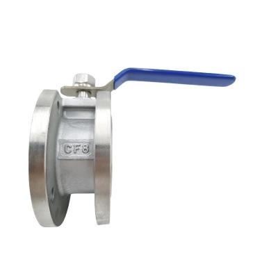China Stainless Steel CF8 CF8m Wafer Type Thin Flanged Ball Valve with Customized Request for sale