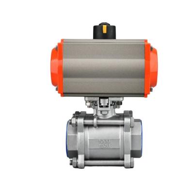 China Pneumatic Control Three-Piece Ball Valve Made of 316 Stainless Steel Customizable for sale