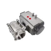 China Pneumatic Control Three-Piece Ball Valve Made of 316 Stainless Steel Customizable for sale