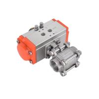 China Pneumatic Control Three-Piece Ball Valve Made of 316 Stainless Steel Customizable for sale