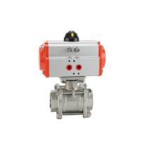 China Pneumatic Control Three-Piece Ball Valve Made of 316 Stainless Steel Customizable for sale