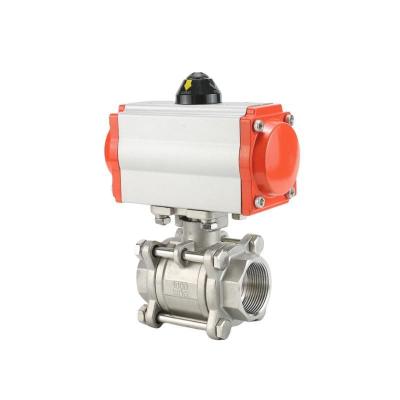 China Sturdy Pneumatic SS316 Full Port 3PC Ball Valve for Industrial Applications for sale