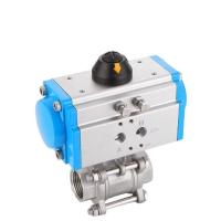 China Stainless Steel CF8m Female Thread 1 prime prime 3PC Full Port Pneumatic Ball Valve for sale