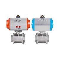 China Stainless Steel CF8m Female Thread 1 prime prime 3PC Full Port Pneumatic Ball Valve for sale