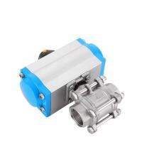 China Stainless Steel CF8m Female Thread 1 prime prime 3PC Full Port Pneumatic Ball Valve for sale