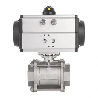 China Nominal Pressure Pn1.6MPa 3PC Stainless Steel 304 Thread Ball Valve with Mounting Pad for sale