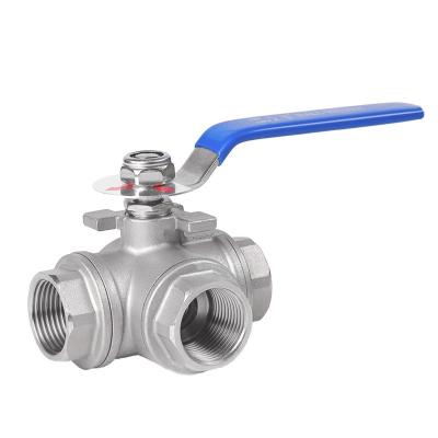 China Tee Type Function Q14/15f 3 Way Ball Valve with G/NPT/BSPT/Bsp Thread Manual Driving Mode for sale