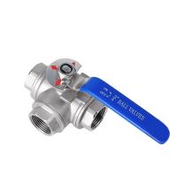 China Tee Type Function Q14/15f 3 Way Ball Valve with G/NPT/BSPT/Bsp Thread Manual Driving Mode for sale