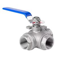 China Stainless Steel 304 Tee/Three Way Female Thread Ball Valve with Corrosion Resistance for sale
