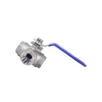 China Tee Type 304 Stainless Steel Internal Thread Three-Way Ball Valve Q14/15f Pn1.6MPa for sale