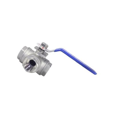 China Tee Type 304 Stainless Steel Internal Thread Three-Way Ball Valve Q14/15f Pn1.6MPa for sale