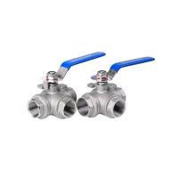China Tee Type 304 Stainless Steel Internal Thread Three-Way Ball Valve Q14/15f Pn1.6MPa for sale