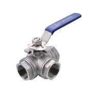 China SS304 316 Three Way Female Thread Stainless Steel Ball Valve NPT Bsp BSPT Connection for sale