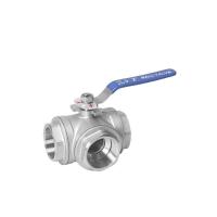 China SS304 316 Three Way Female Thread Stainless Steel Ball Valve NPT Bsp BSPT Connection for sale