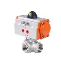 China 304/316 Stainless Steel Pneumatic Three-Way Ball Valve for Household Usage at Competitive for sale