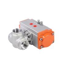 China 304/316 Stainless Steel Pneumatic Three-Way Ball Valve for Household Usage at Competitive for sale