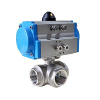 China Y Type Ball Valve for Water Industrial Usage SS304 Internal Thread Pneumatic Three-Way for sale