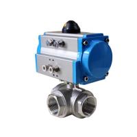 China ISO 5211 Pneumatic Actuator Three Way Ball Valve T/L Type with 30-Day Return Refunds for sale