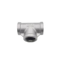 China Water Pipe End Connection Welded Stainless Steel Regular Tee with Female Thread for sale