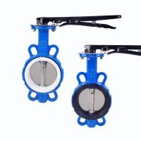 China Manual Resilient Seated Ductile Cast Iron Industrial Control Wafer Lug Butterfly Valves with EPDM PTFE PFA Rubber Lining for sale